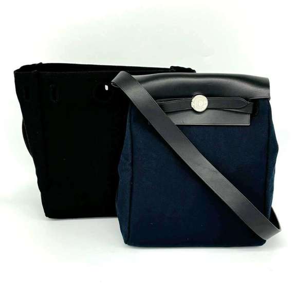 Hermes | Bags | Hermes Airbag Tpm Toile H Stamp Serie Navy Black Hermes ...